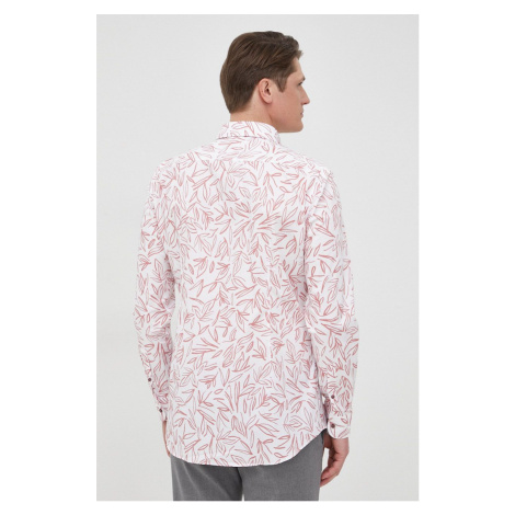 Košeľa BOSS pánska, ružová farba, slim, s klasickým golierom Hugo Boss ...