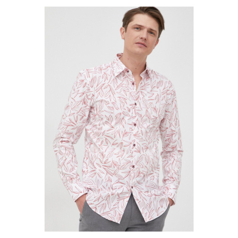 Košeľa BOSS pánska, ružová farba, slim, s klasickým golierom Hugo Boss ...