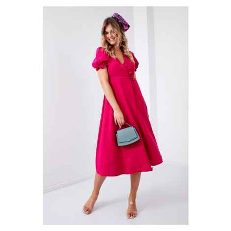 Envelope flowing amaranth dress FASARDI | Modio.sk