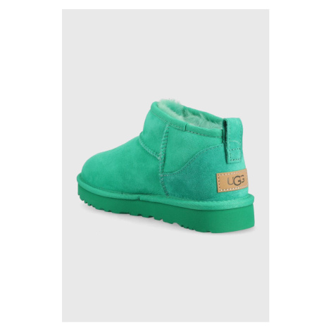Kožené snehule UGG W Classic Ultra Mini , zelená farba | Modio.sk