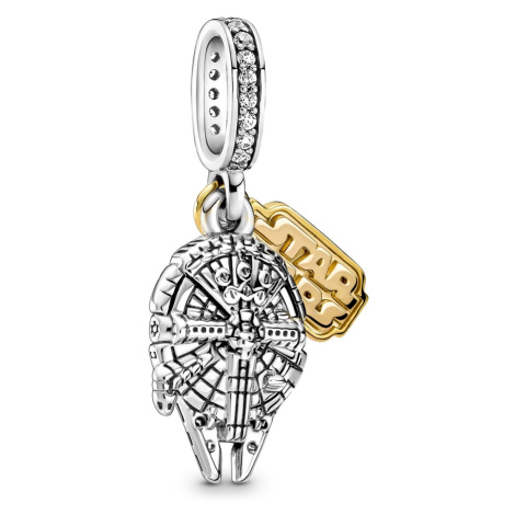 Pandora Dvojitý strieborný prívesok Star Wars Millennium Falcon ...