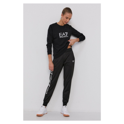 Mikina EA7 Emporio Armani dámska, čierna farba, s potlačou | Modio.sk