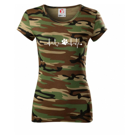 Ekg psia labka - Dámske maskáčové tričko | Modio.sk