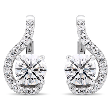 Brilio Silver Trblietavé strieborné náušnice s čírymi zirkónmi EA375W ...